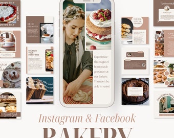 Bakery Post Template, Social Media Marketing Template for Bakery ...