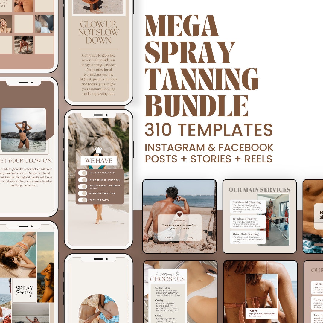 Spray Tan Instagram Marketing Templates, Editable Social Media Posts ...