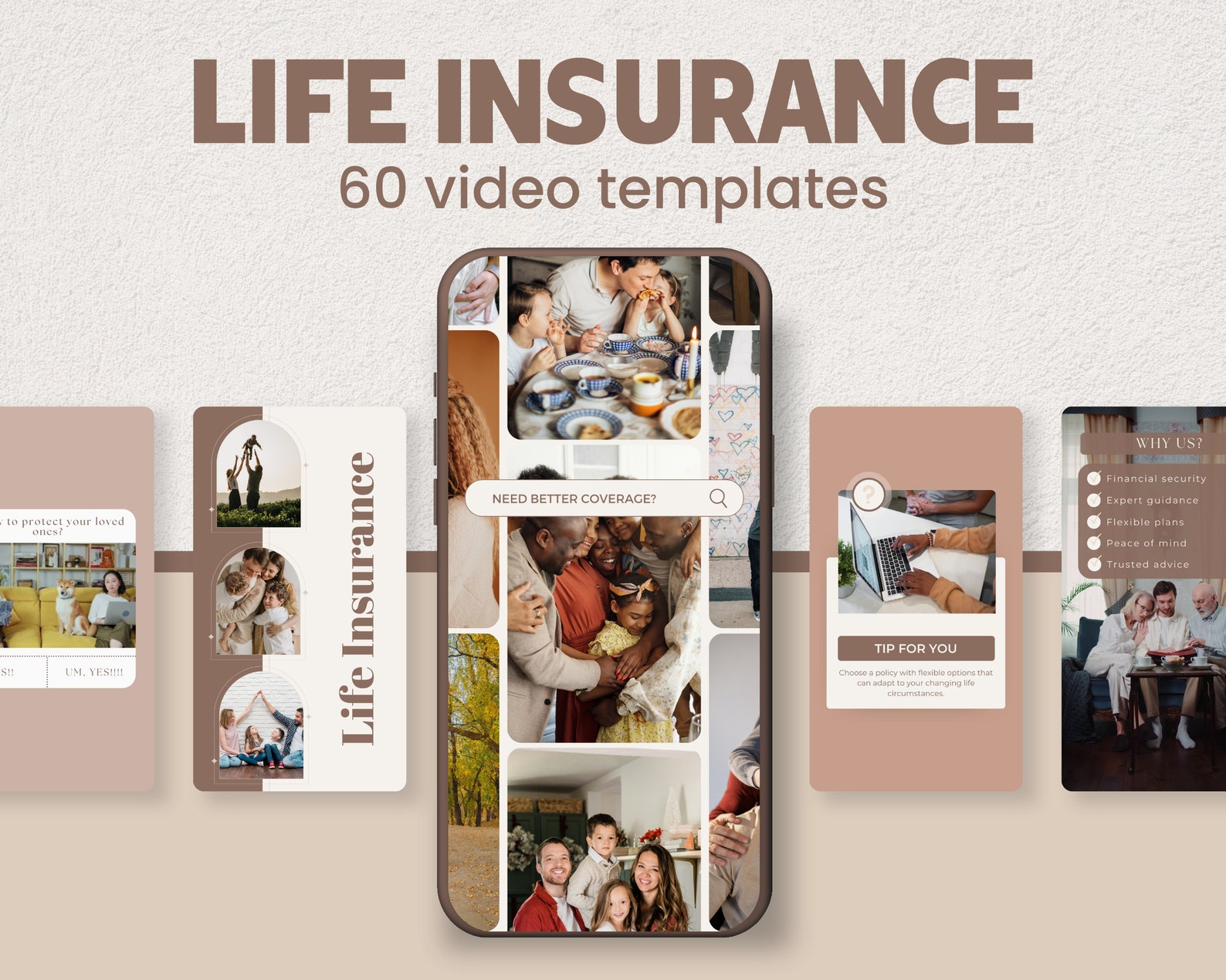 Life Insurance Marketing, Editable Social Media Video Templates for a ...