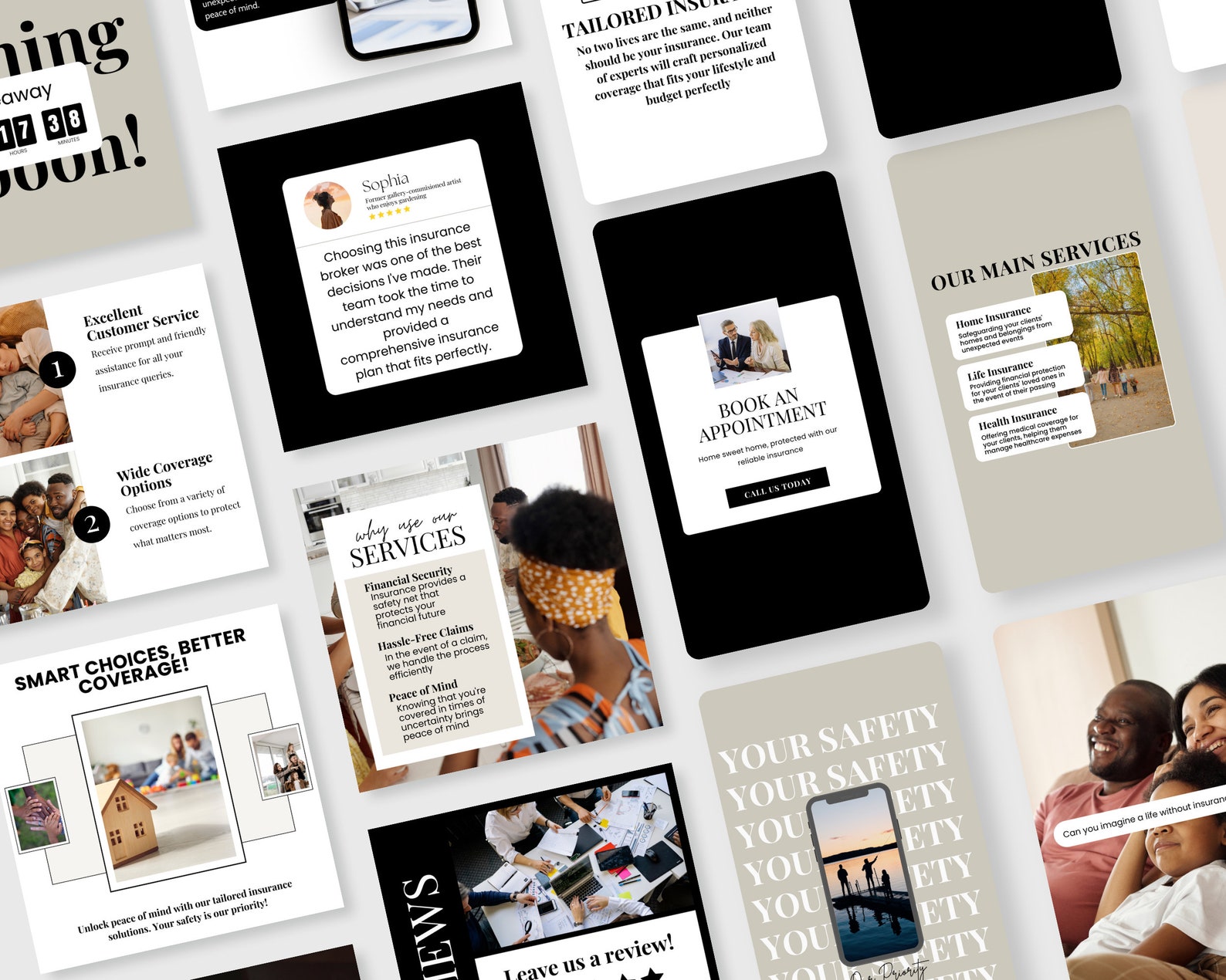 Insurance Agent Instagram Template, Editable Social Media Posts for ...