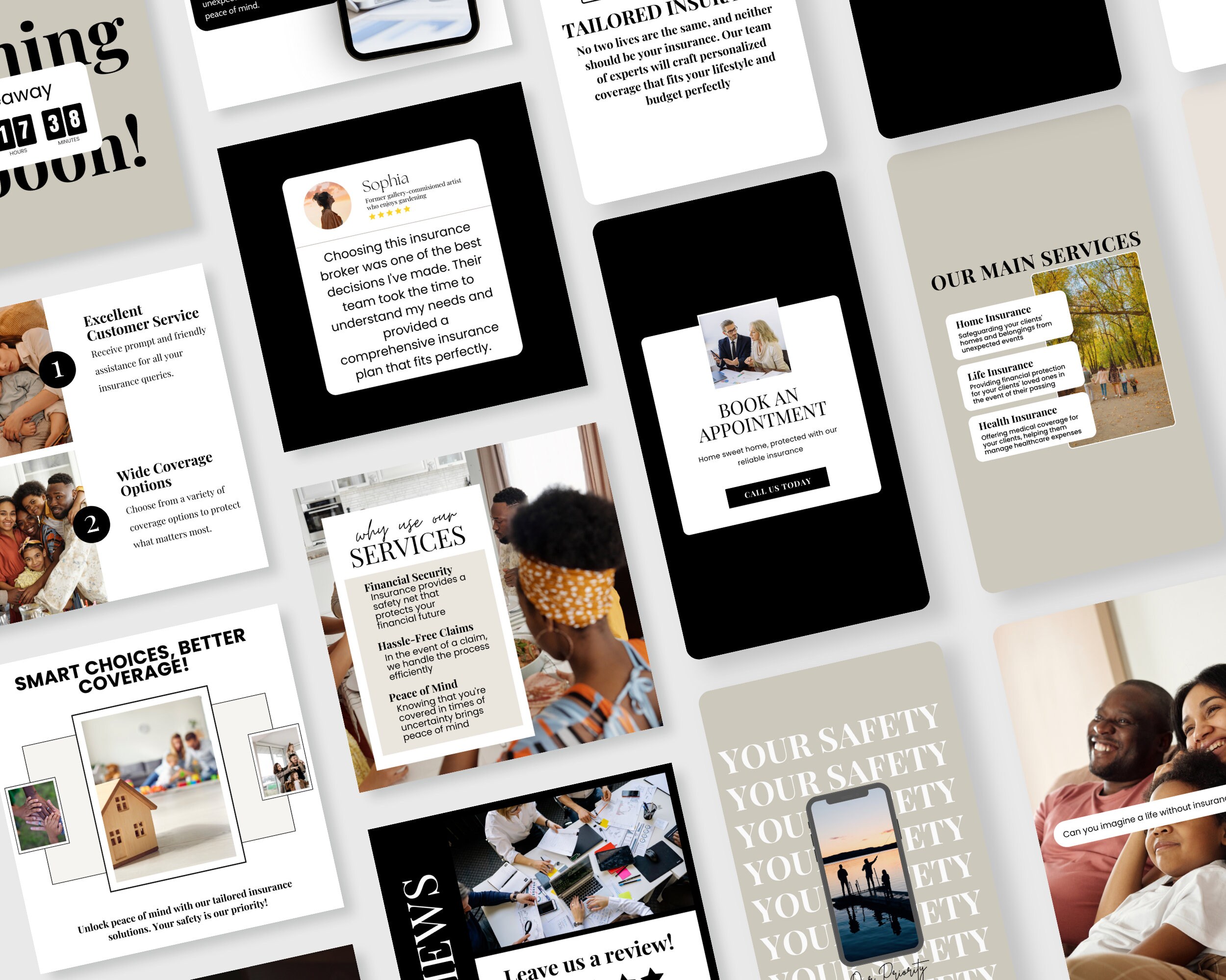 Insurance Agent Instagram Template, Editable Social Media Posts for ...