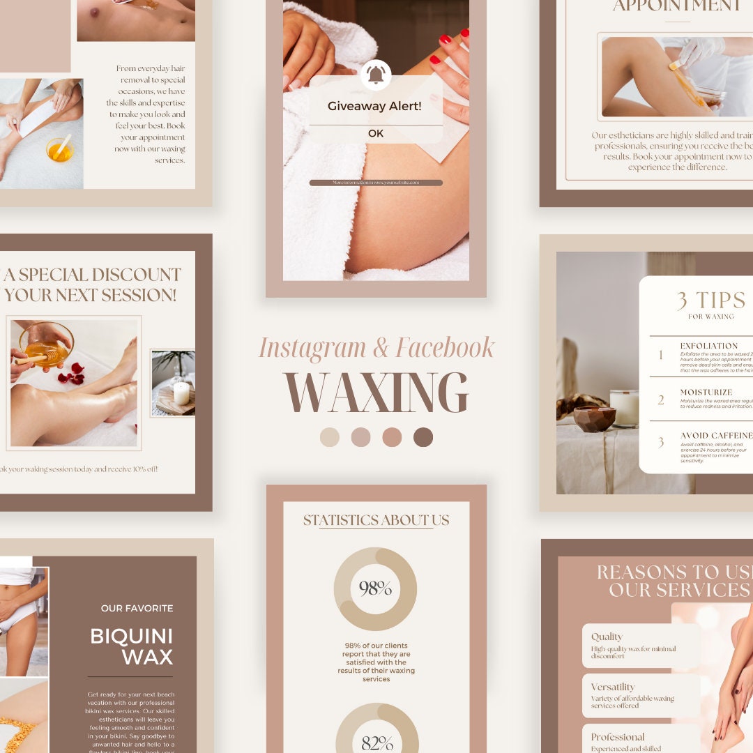 Waxing Instagram, Hair Removal Instagram Template, Body Waxing ...
