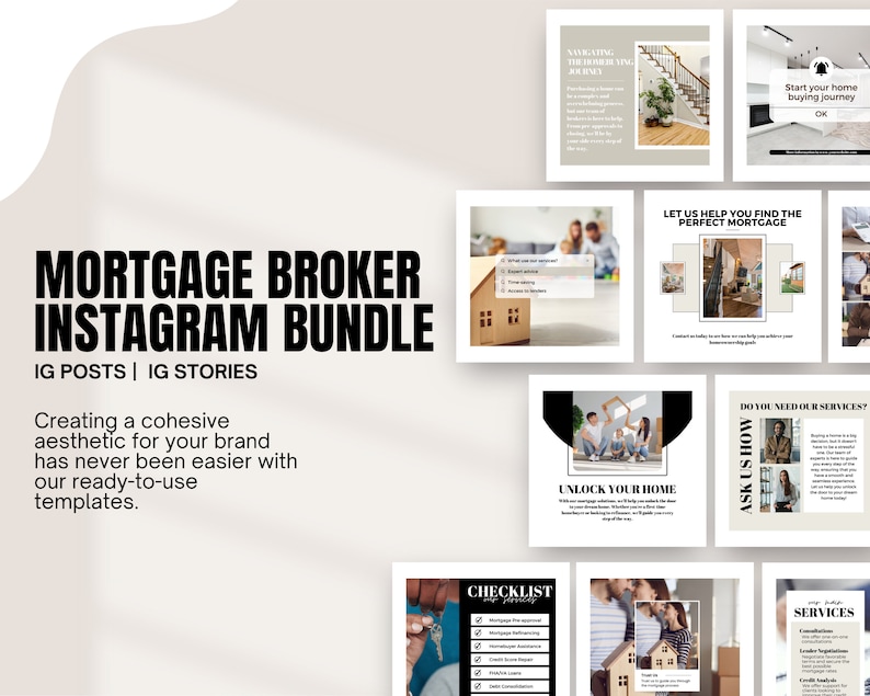 Mortgage Broker Instagram Post Template, Editable Social Media Posts ...