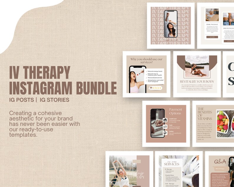 Iv Therapy Instagram Post Template, Editable Social Media Posts for Iv ...