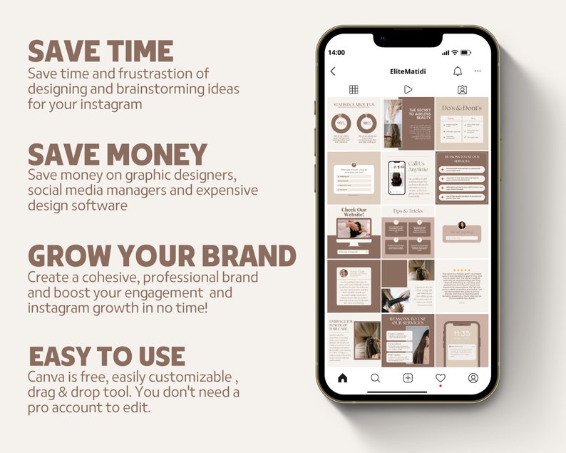 Hair Stylist Instagram Post Template, Editable Social Media Posts for ...