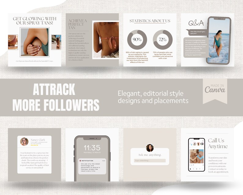 Spray Tan Instagram Post Template, Social Media Marketing Template for ...