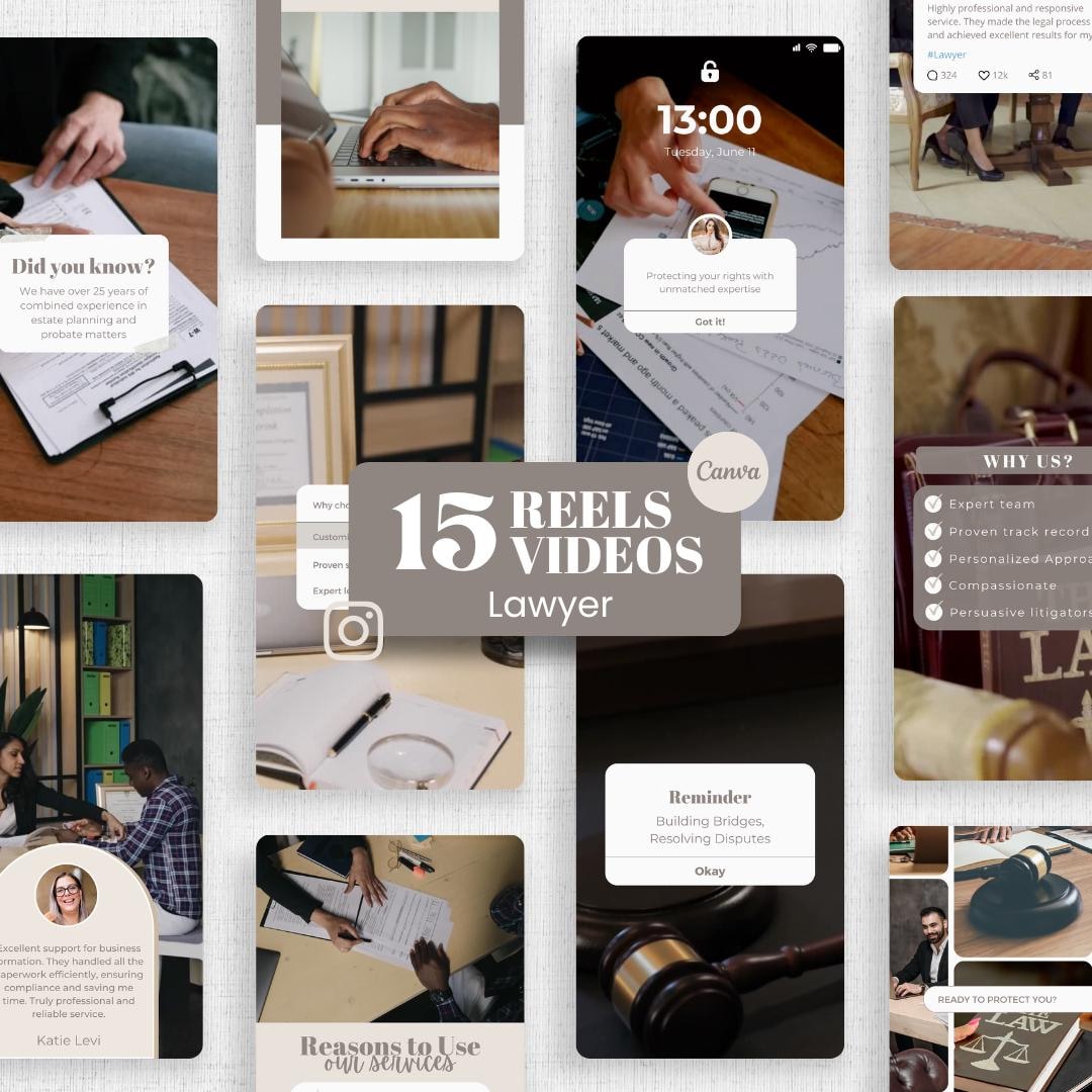 Law Firm Reels: Editable Social Media Video Templates for Attorneys ...
