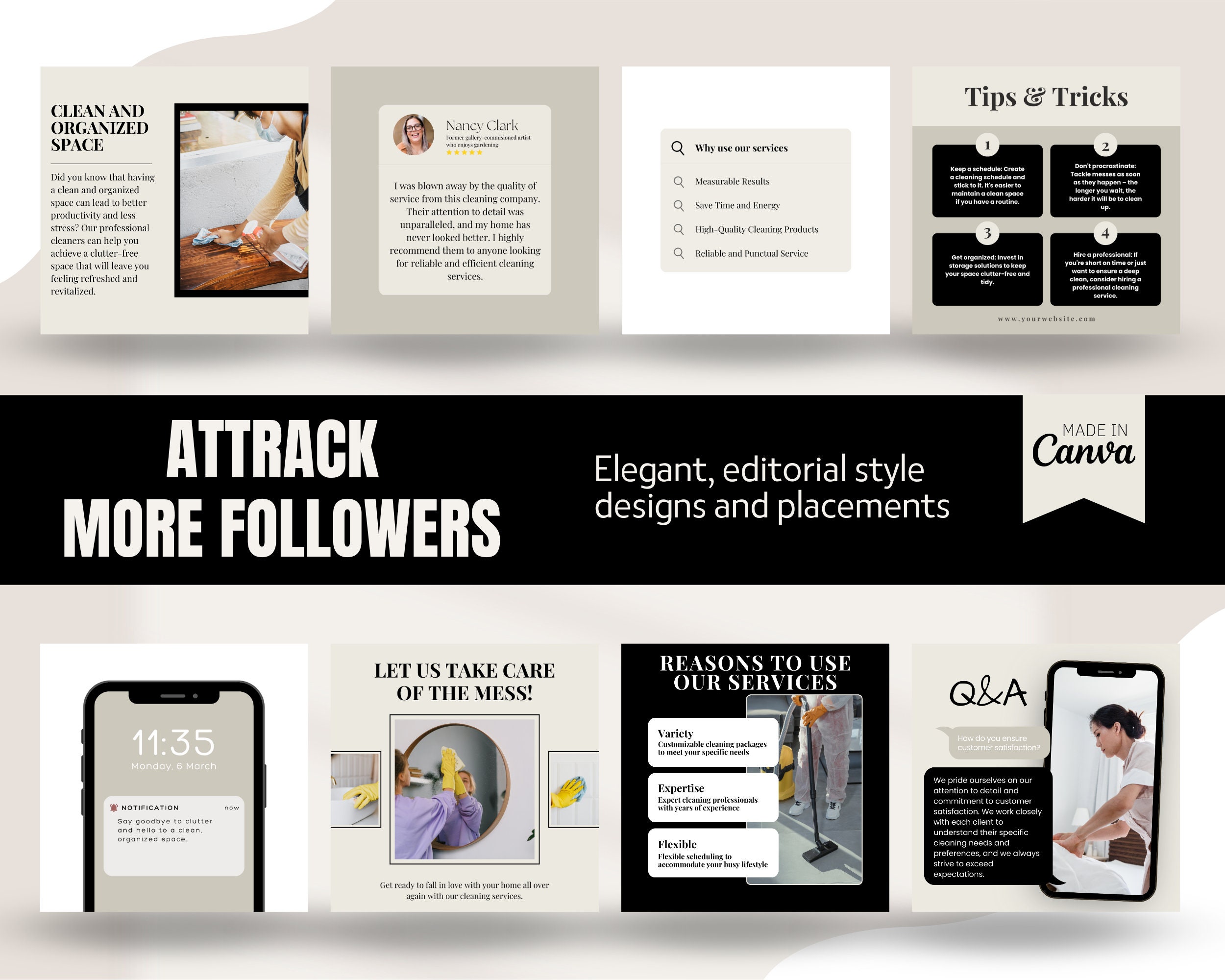 Editable Cleaning Business Instagram, Canva Social Media Posts ...