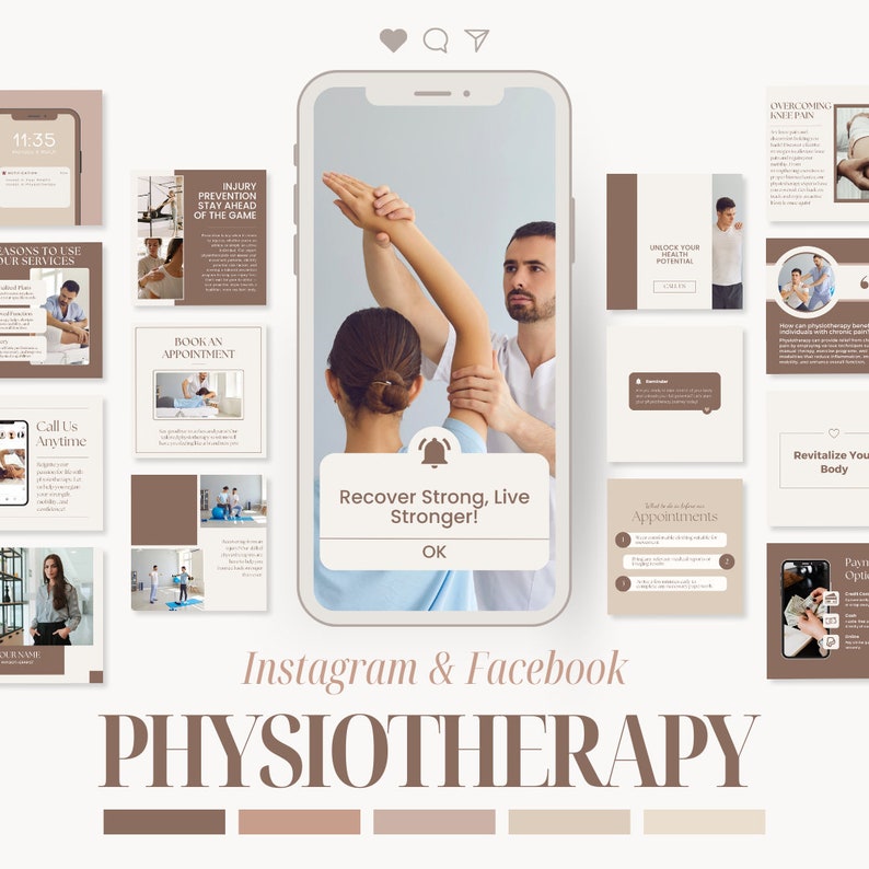 Physiotherapy Social Media Templates: Instagram & Facebook Posts and ...