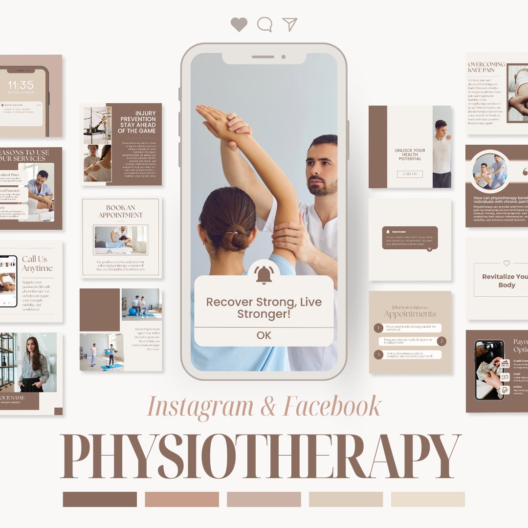 Physiotherapy Social Media Templates: Instagram & Facebook Posts and ...