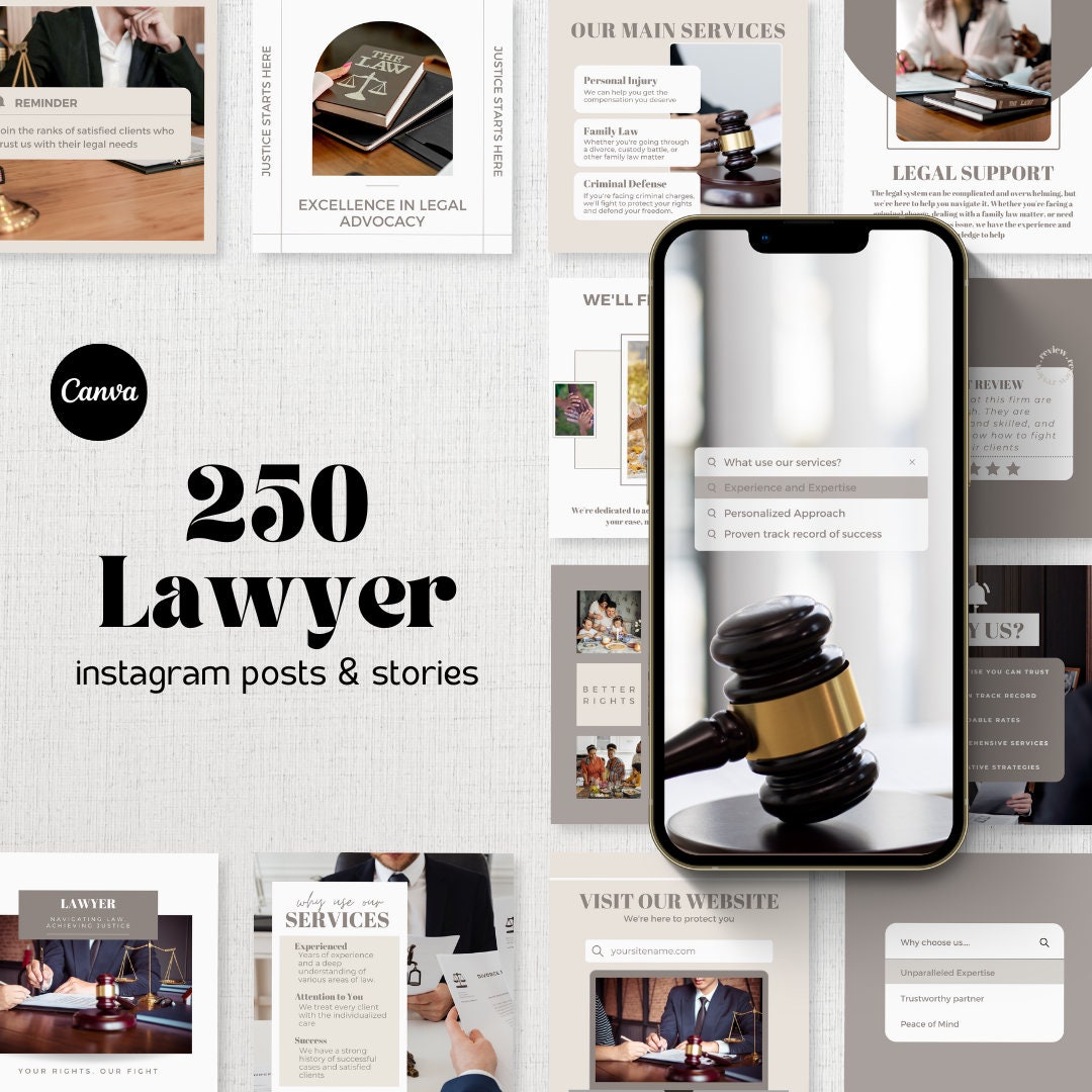 Lawyer Instagram Template, Editable Law Firm Marketing, Attorney ...