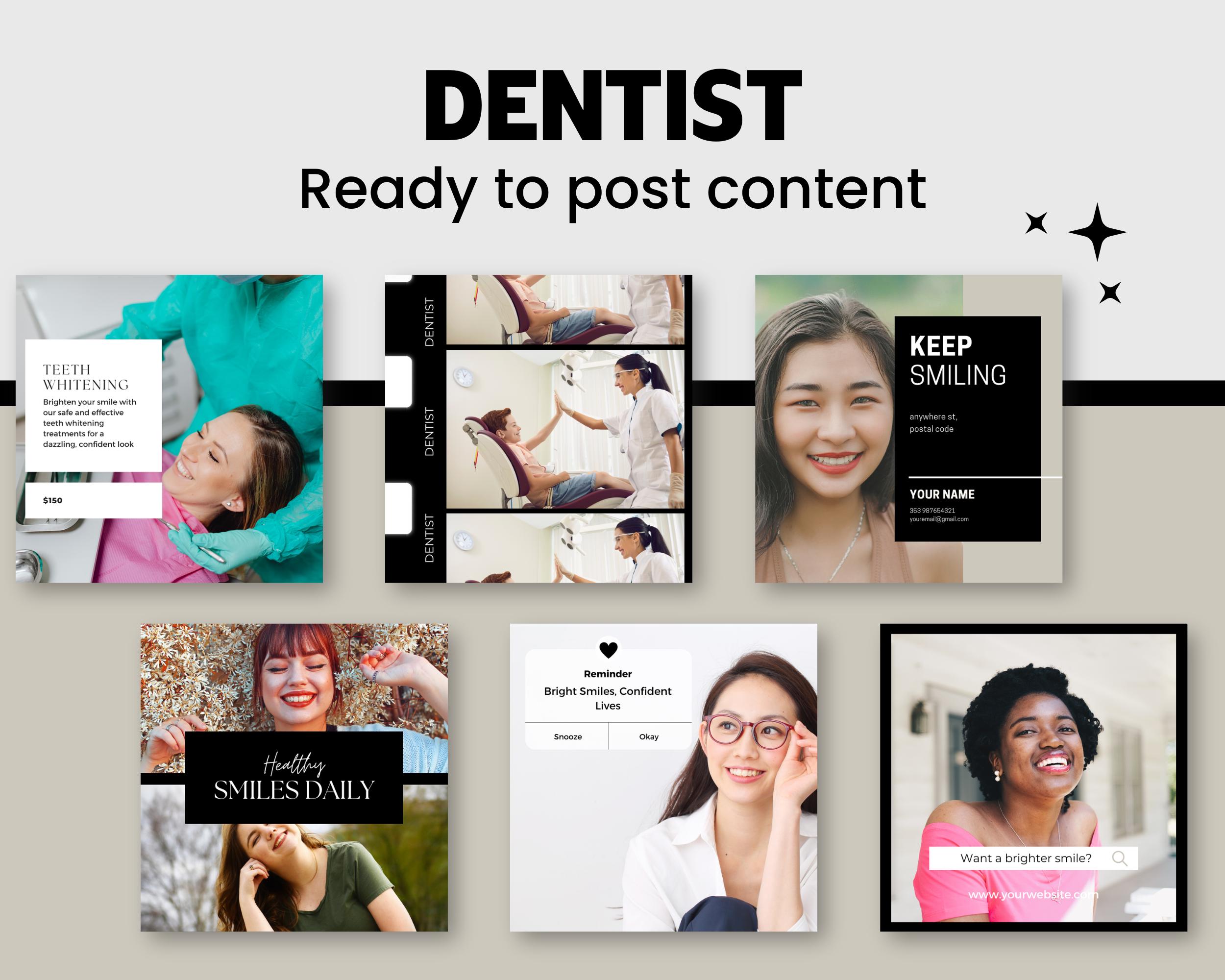 Dental Instagram & Facebook Templates: Editable Canva Content (posts ...