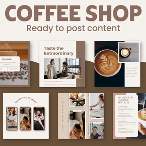 Coffee Shop Instagram Template, Social Media Posts for Coffee House ...