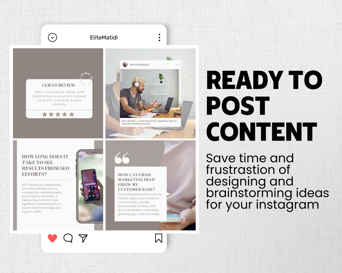 Marketing Agency Instagram Templates Editable Insta Posts for - Etsy