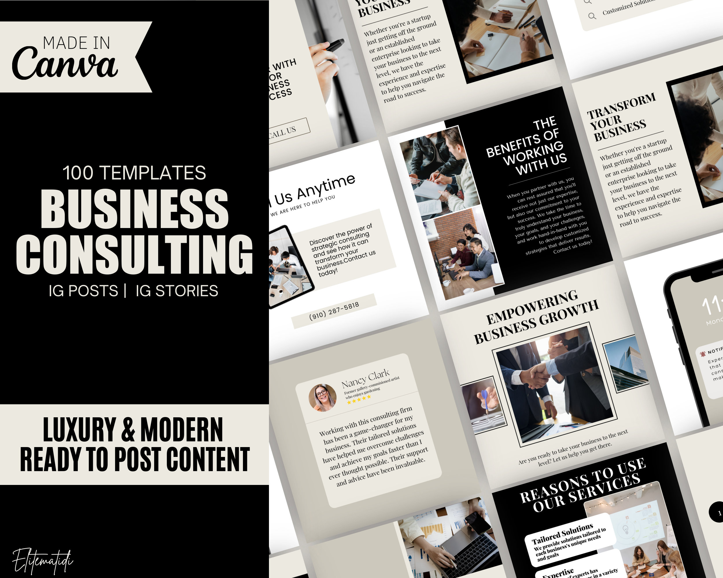 Editable Business Coach Instagram Post Template, Social Media Posts for ...