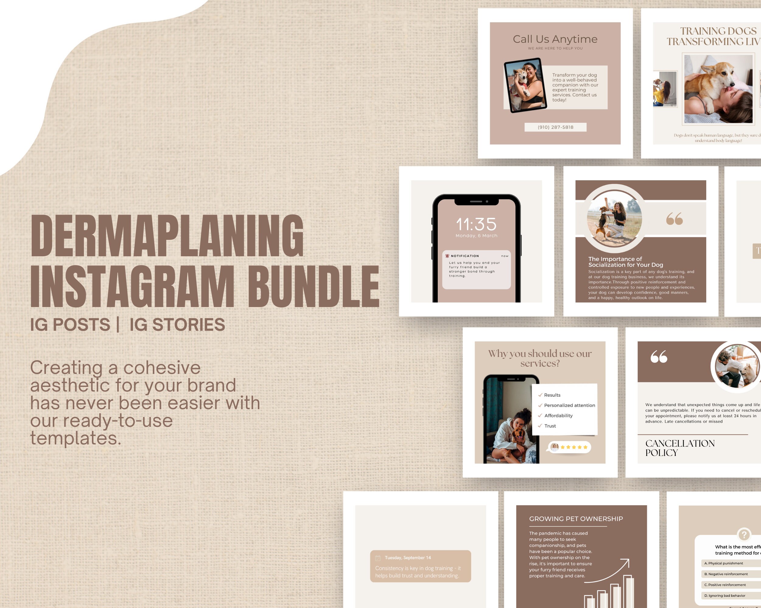 Dog Training Instagram Post Template, Social Media Posts for Dog ...