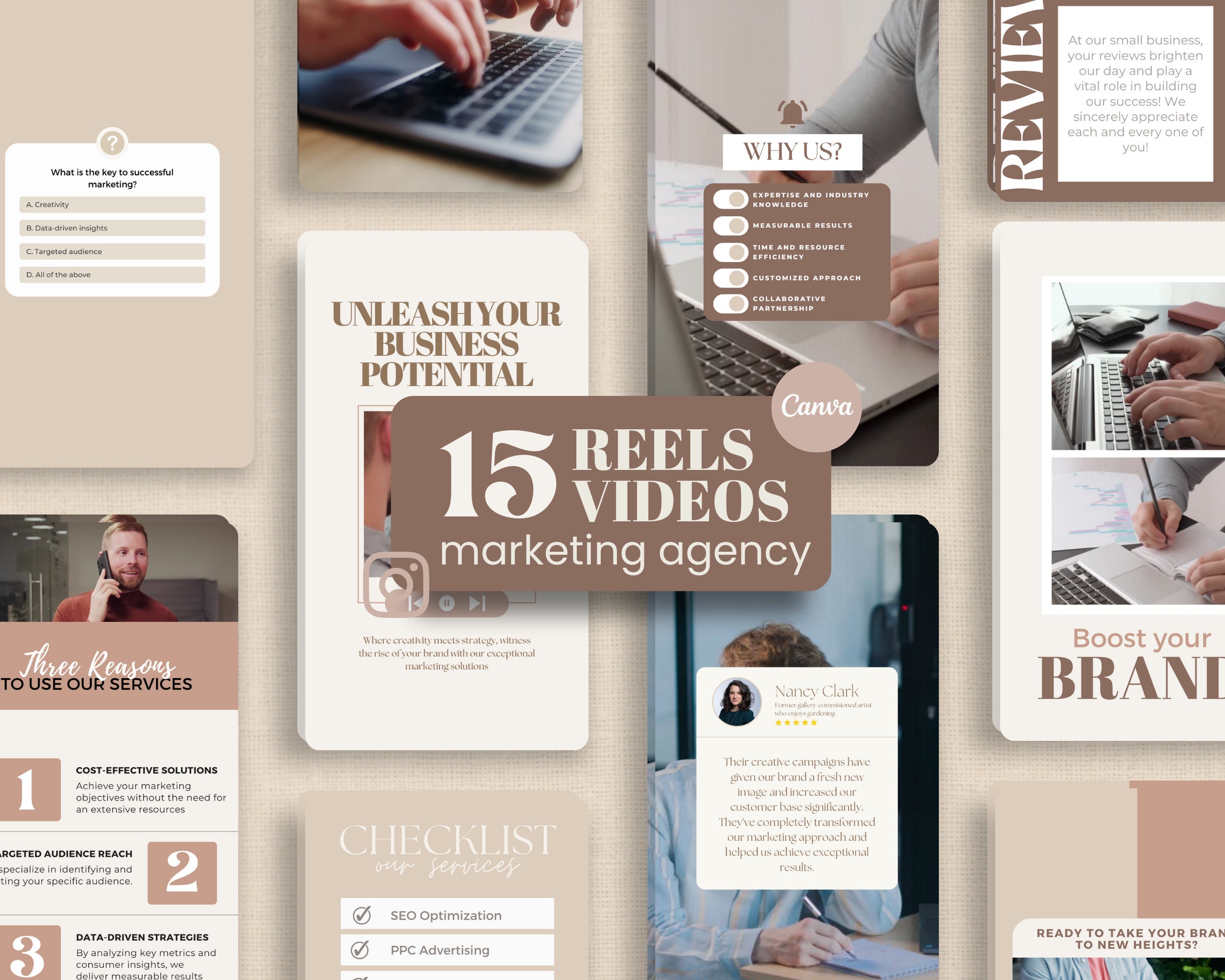 Marketing Agency Reels Video Templates Editable Instagram - Etsy