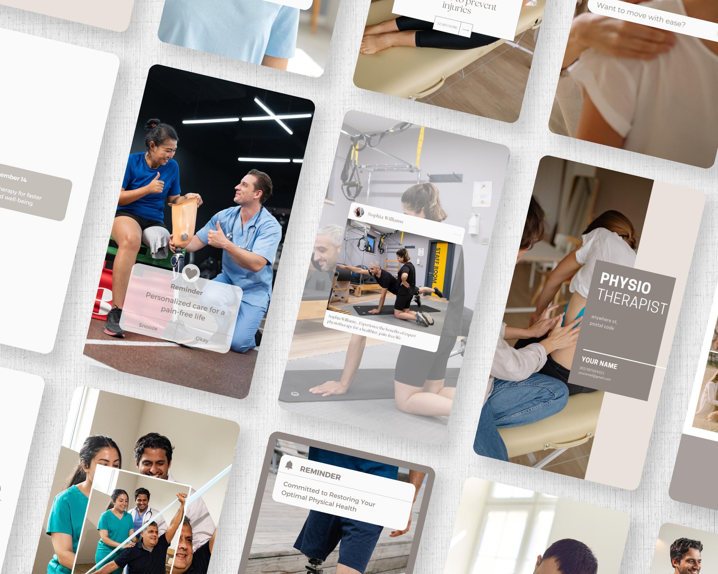 Physiotherapy Instagram Templates: Social Media Posts & Stories (canva ...
