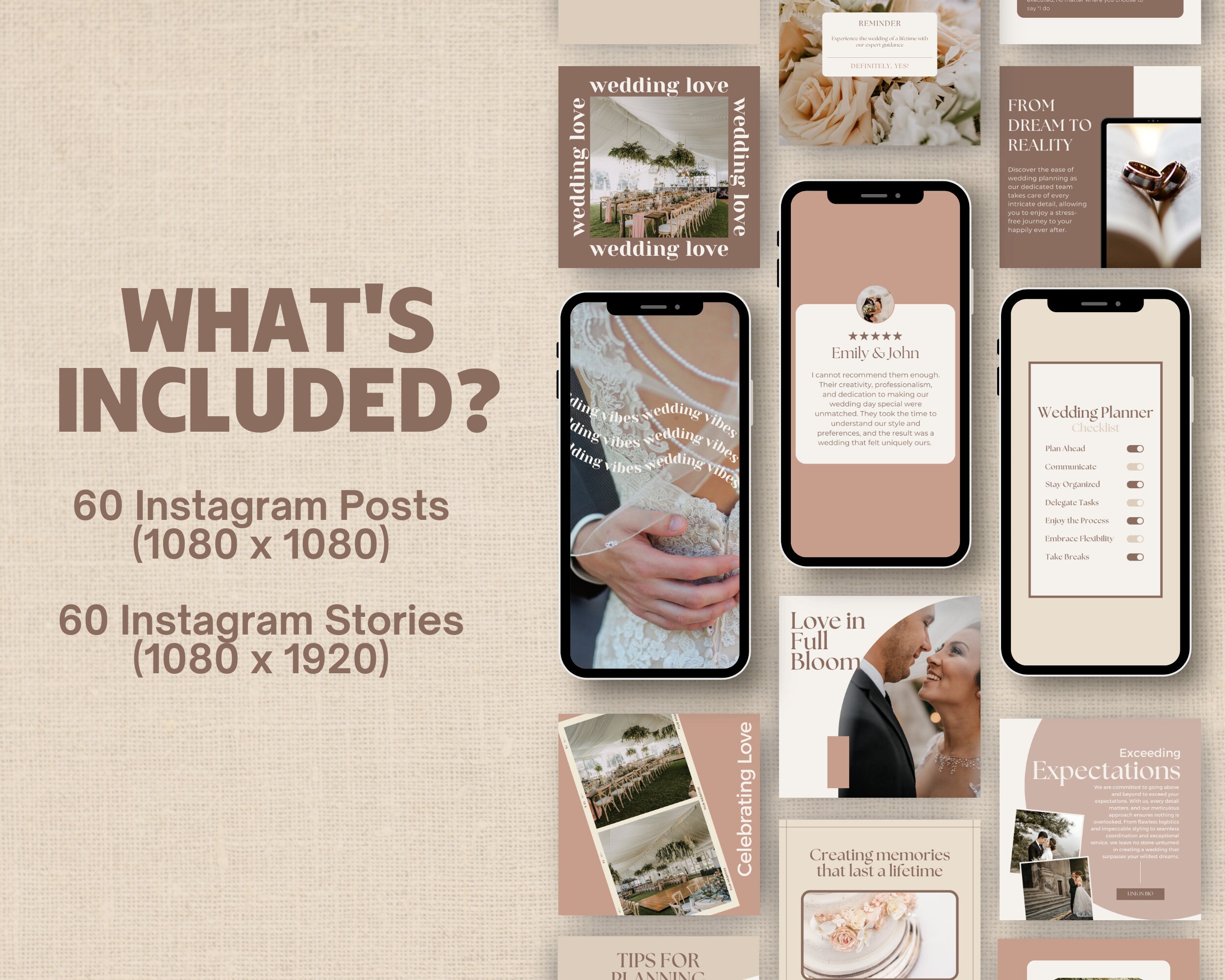 Wedding Planner Instagram Post Template, Editable Social Media Posts ...