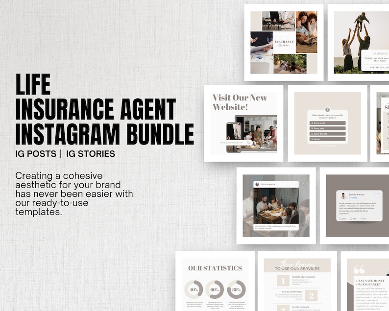 Life Insurance Social Media Templates: Instagram & Facebook Posts and ...