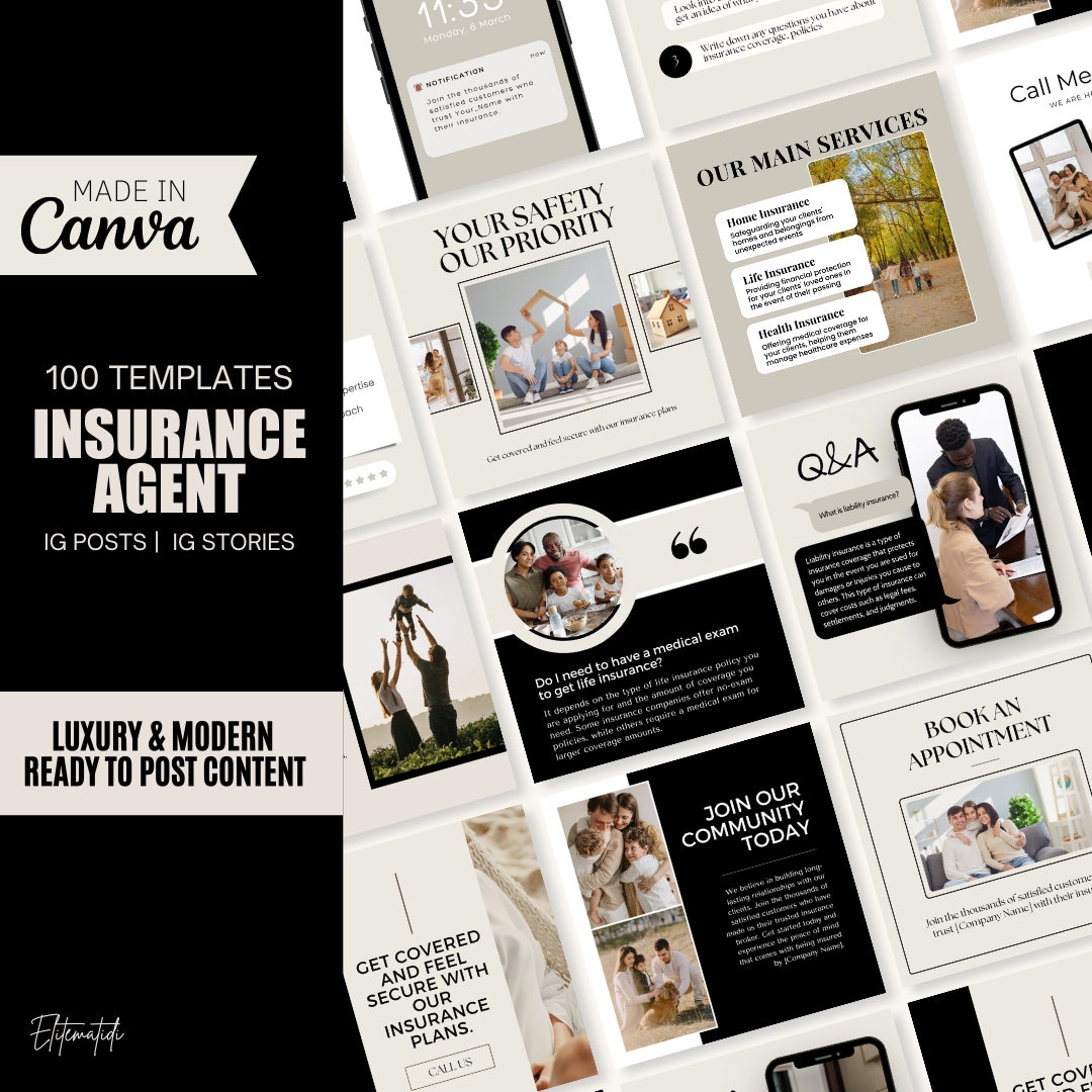 Insurance Agent Marketing, Life Insurance Instagram Template, Insurance ...