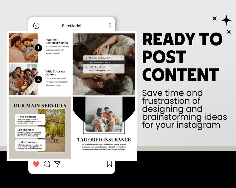 Insurance Agent Instagram Template, Editable Social Media Posts for ...