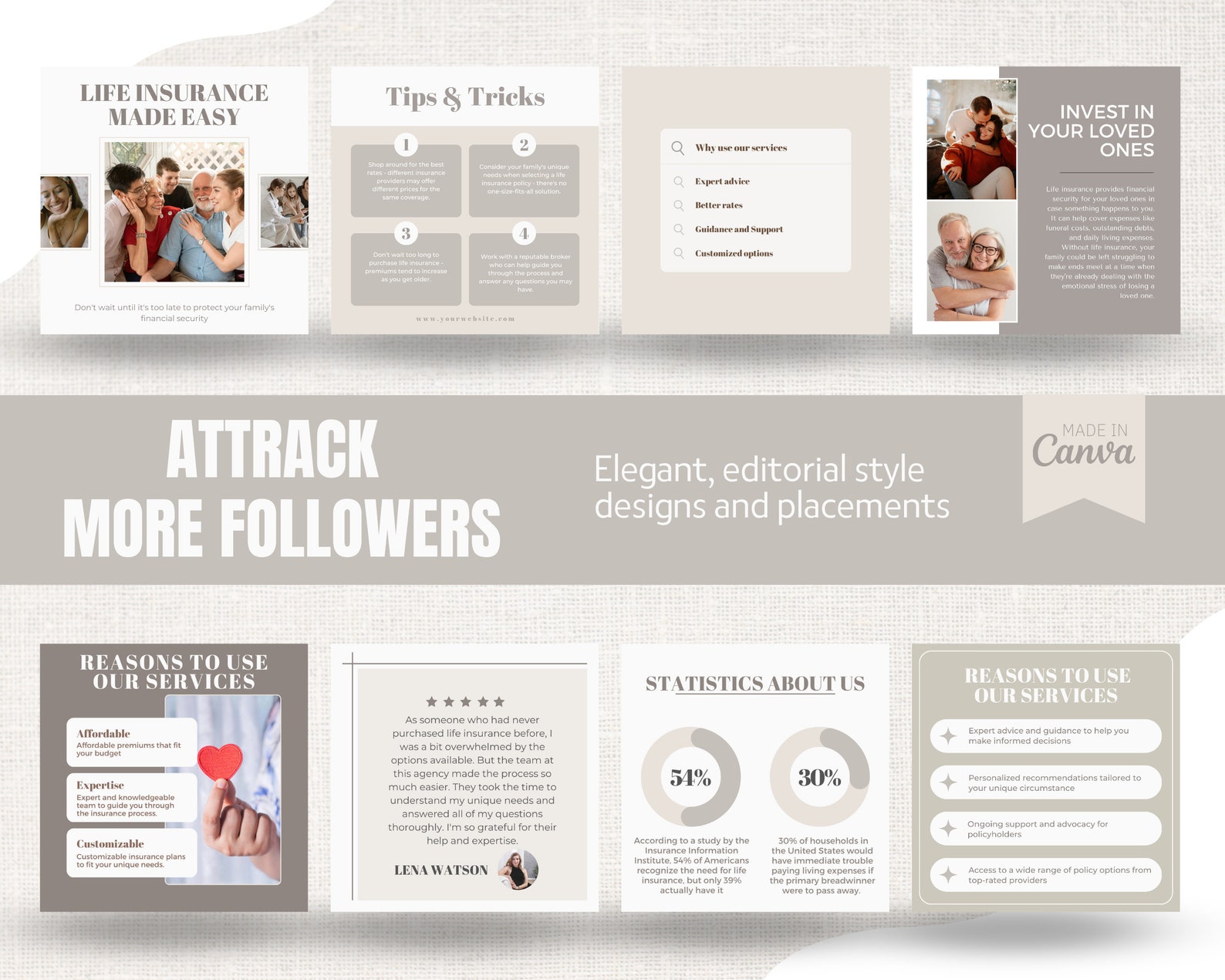 Life Insurance Instagram Post Template Social Media Marketing - Etsy