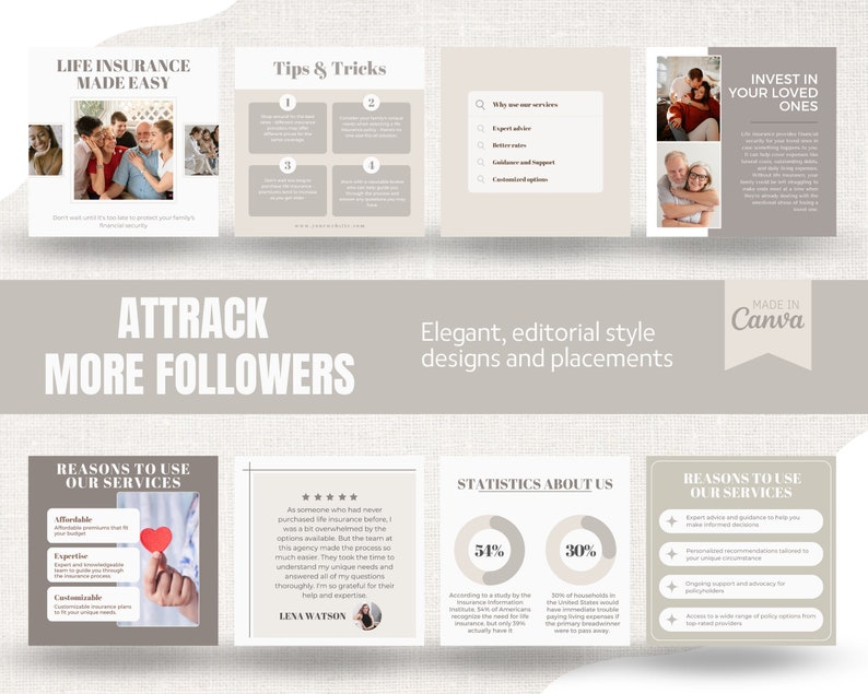 Life Insurance Instagram Post Template Social Media Marketing - Etsy