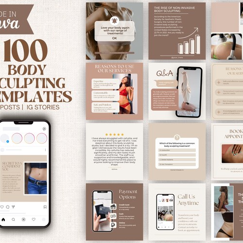 Body Sculpting Instagram Post Templates Body Contouring - Etsy