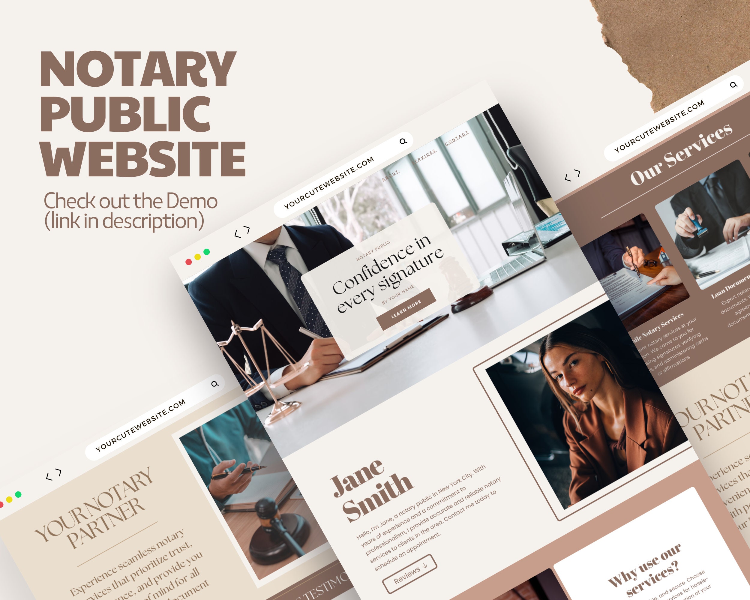 Notary Website, Canva Website Template for Notary Public, Notary ...