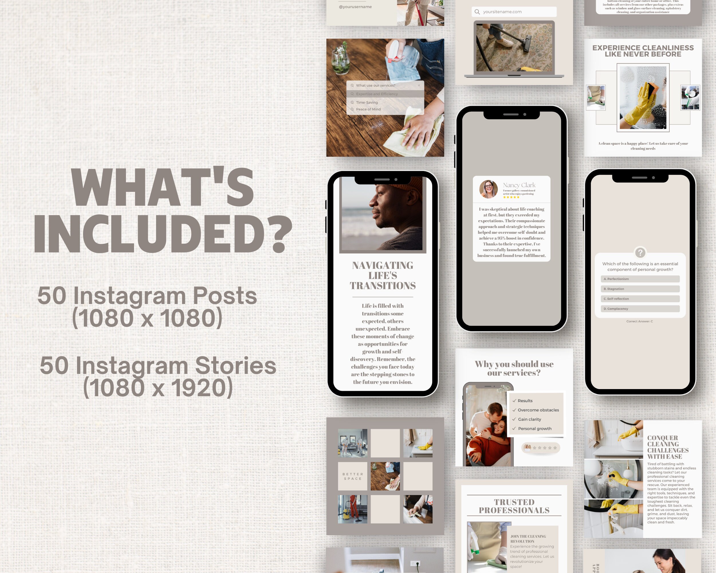 Life Coach Instagram Post Template, Editable Social Media Posts for ...
