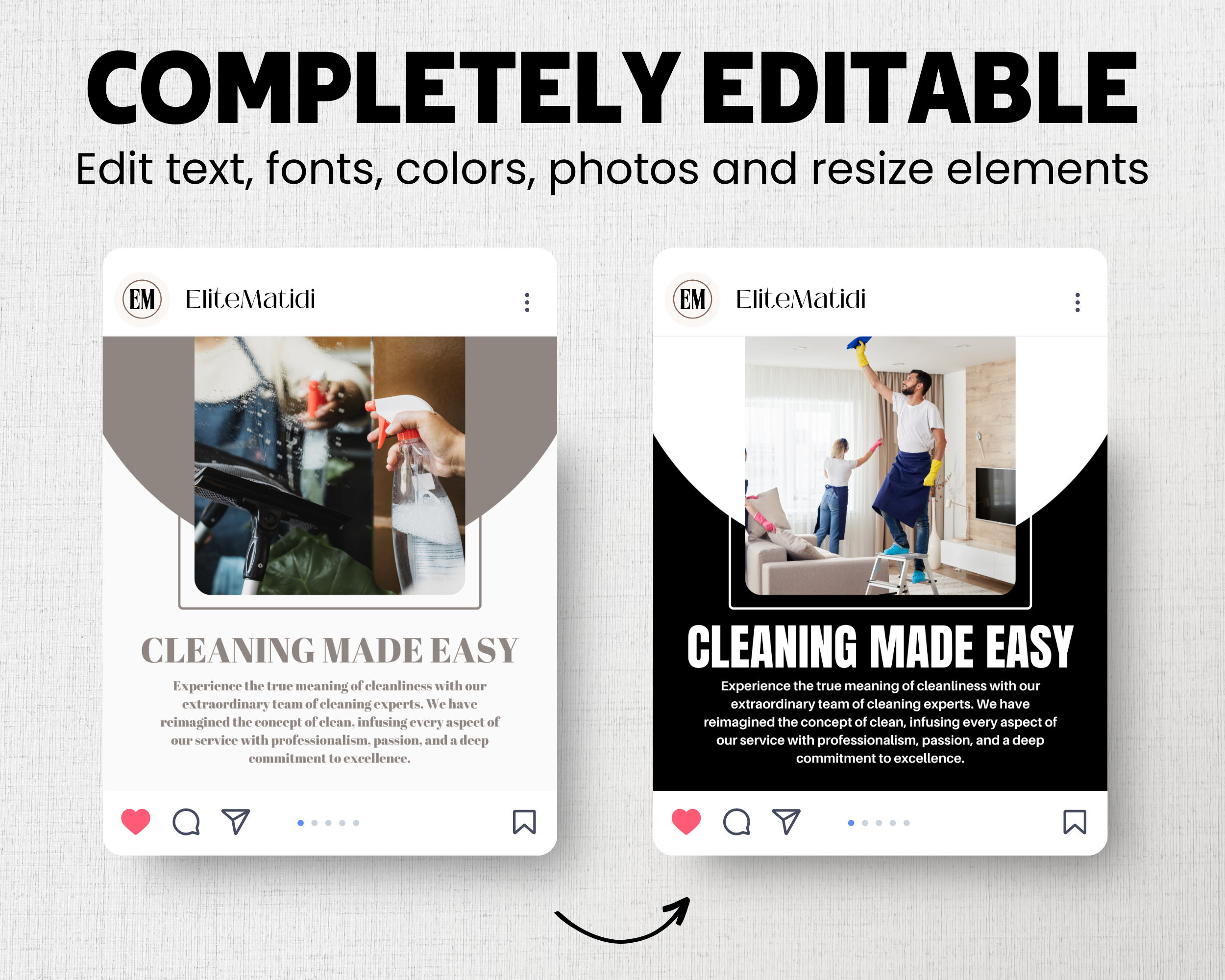 Cleaning Business Instagram Template, Editable Social Media Posts for ...