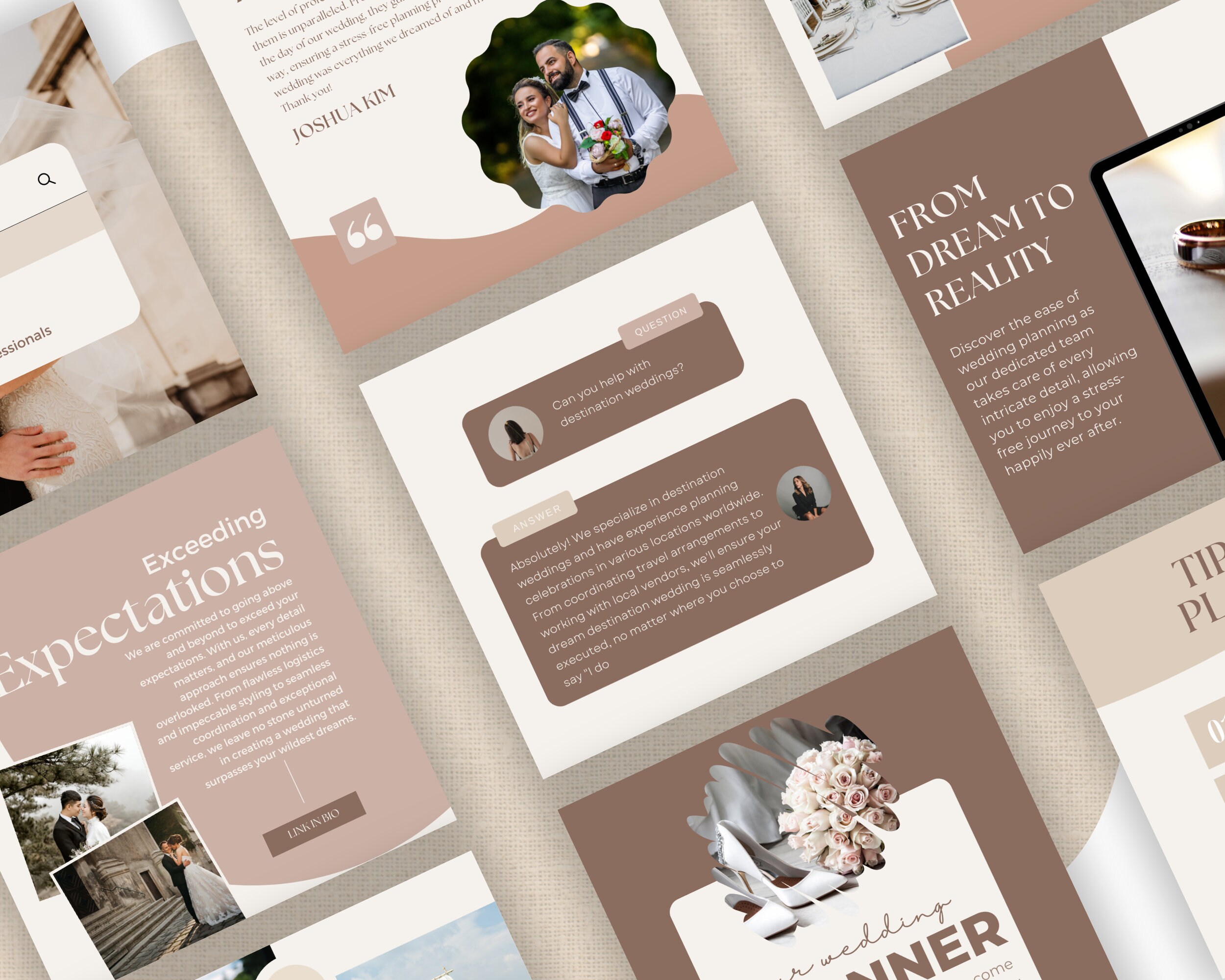 Wedding Planner Instagram Post Template, Editable Social Media Posts ...
