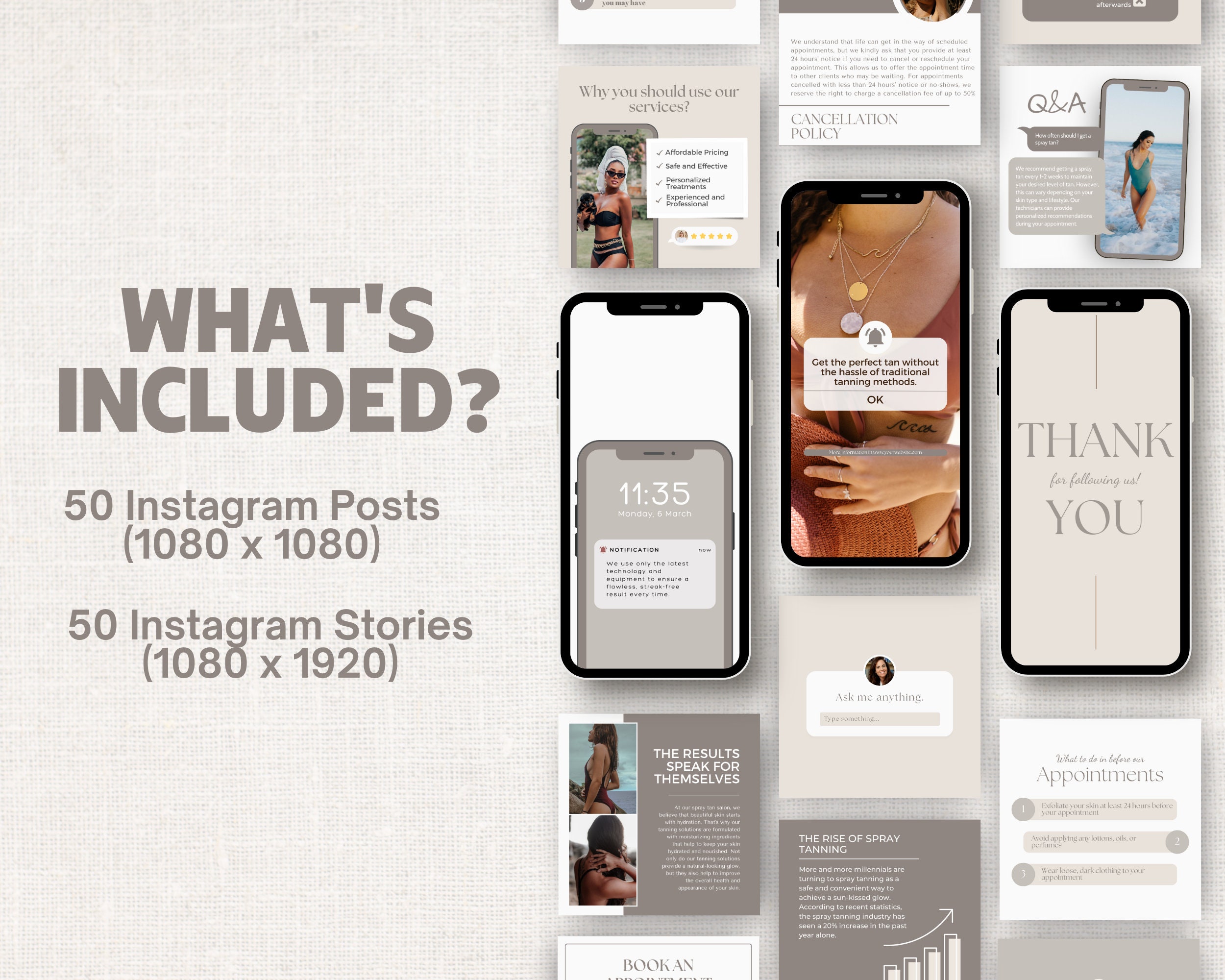 Spray Tan Instagram Post Template, Social Media Marketing Template for ...