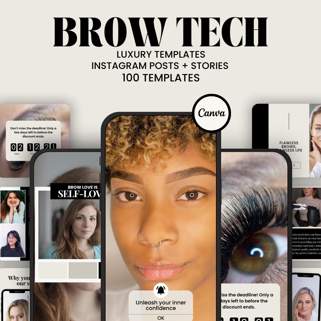 Brow Tech Instagram, Editable Social Media Templates for Brow Artist ...