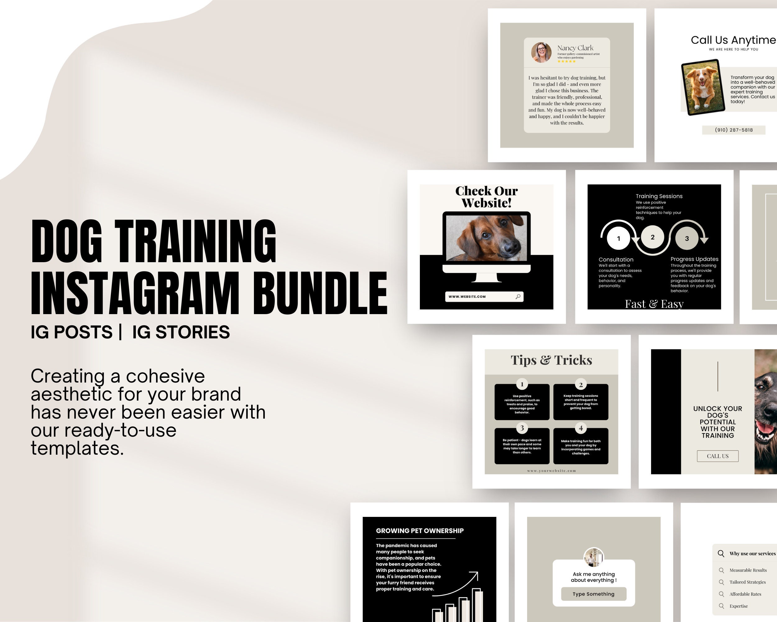 Editable Dog Training Business Template, Dog Training Instagram Post ...