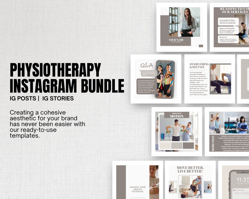 Physiotherapy Instagram Post Template, Editable Fisioterapia Marketing ...