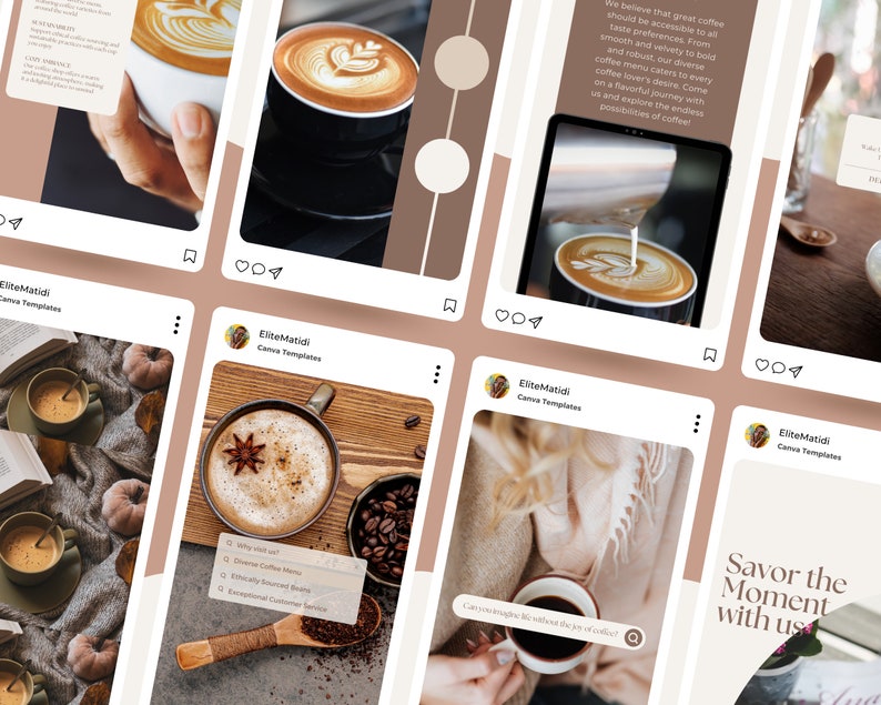 Coffee Shop Instagram Template, Social Media Posts for Coffee House, Coffee Barista Marketing ...