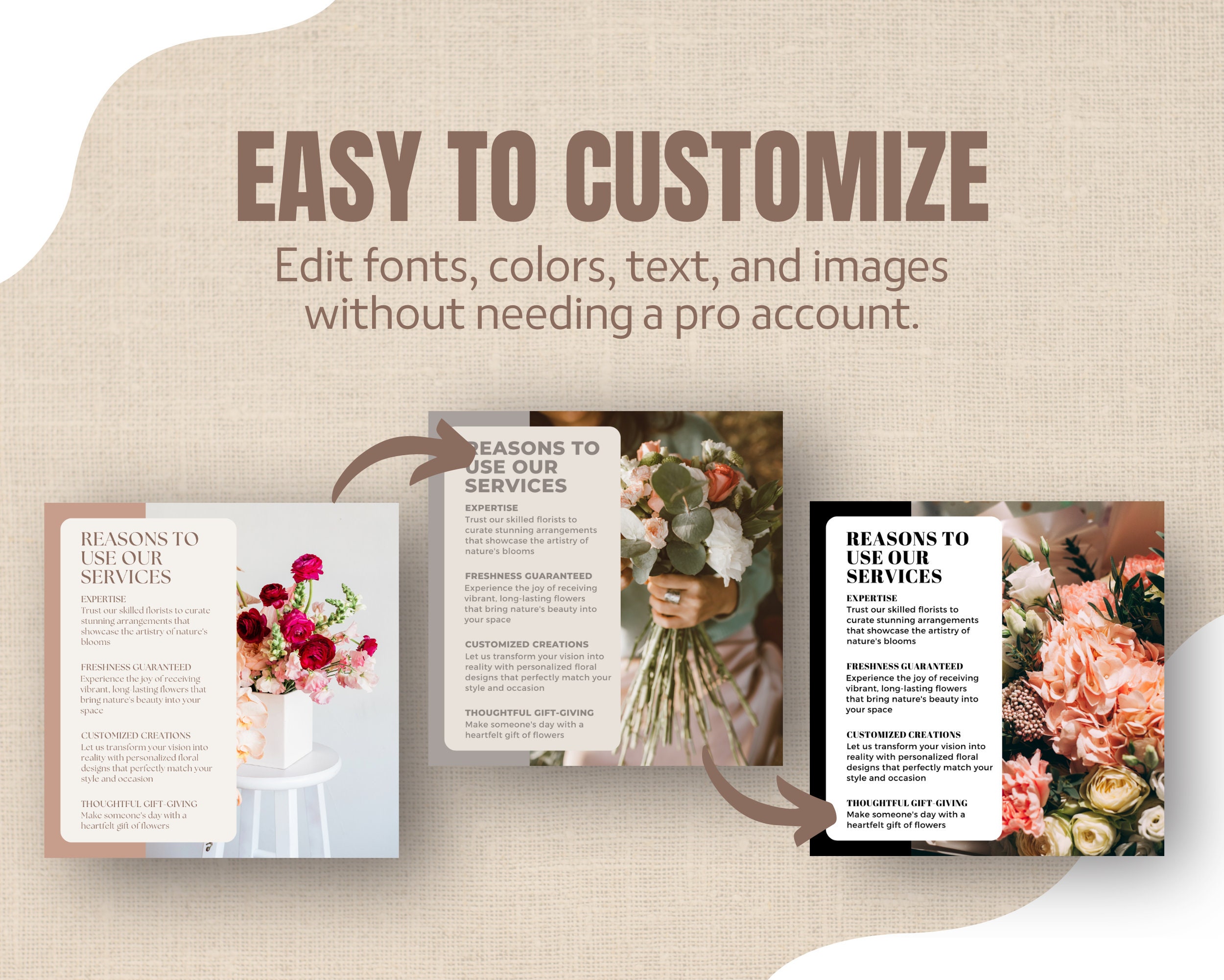 Florist Instagram Post Template, Social Media Marketing Template for ...
