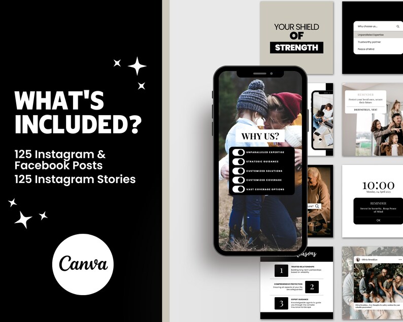 Insurance Agent Instagram Template, Editable Social Media Posts for ...