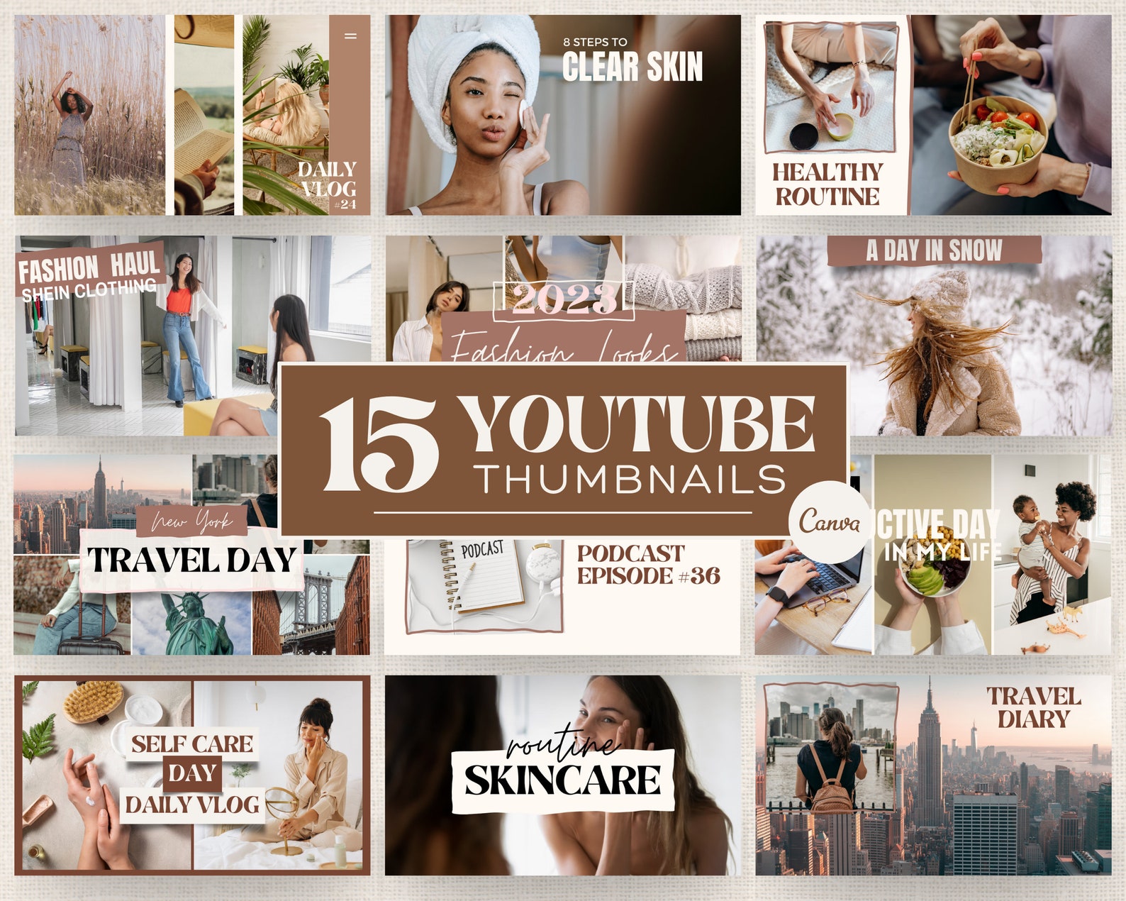 Youtube Thumbnail Template, Youtube Brand Kit, Youtube Template Canva ...