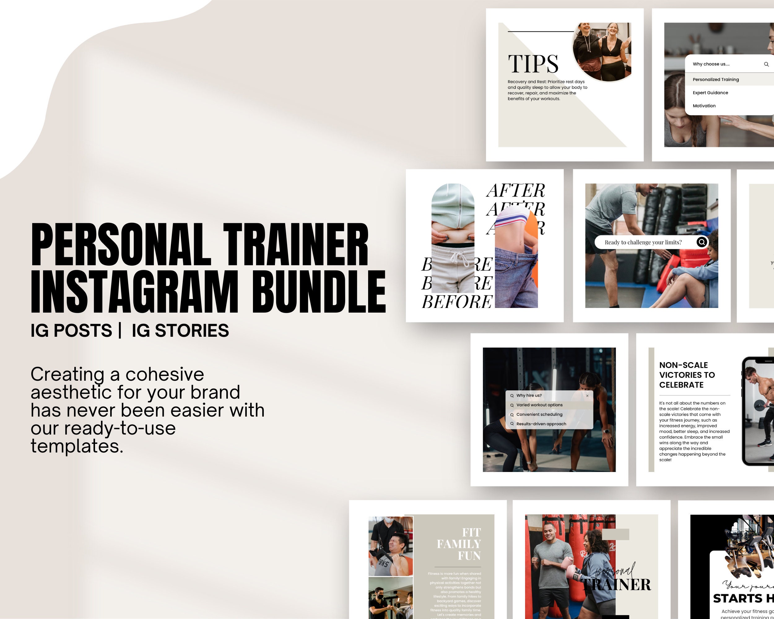 Personal Trainer Instagram Post Template, Social Media Marketing ...