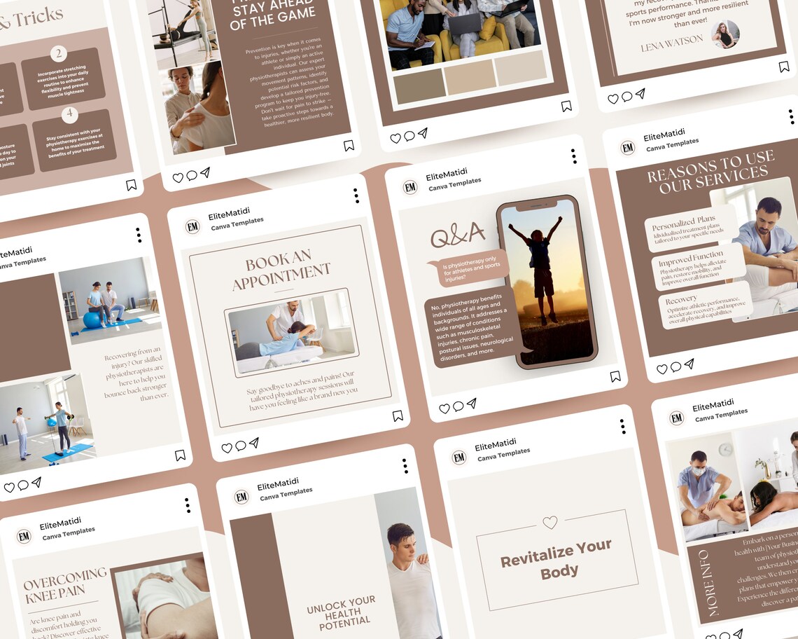Physiotherapy Social Media Templates: Instagram & Facebook Posts and ...