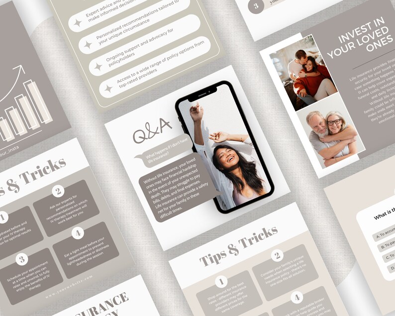 Life Insurance Instagram Post Template Social Media Marketing - Etsy