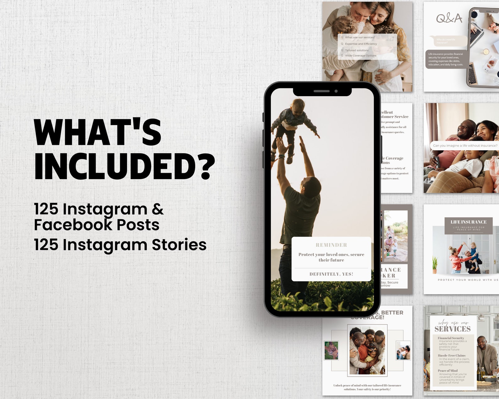 Life Insurance Social Media Templates: Instagram & Facebook Posts and ...