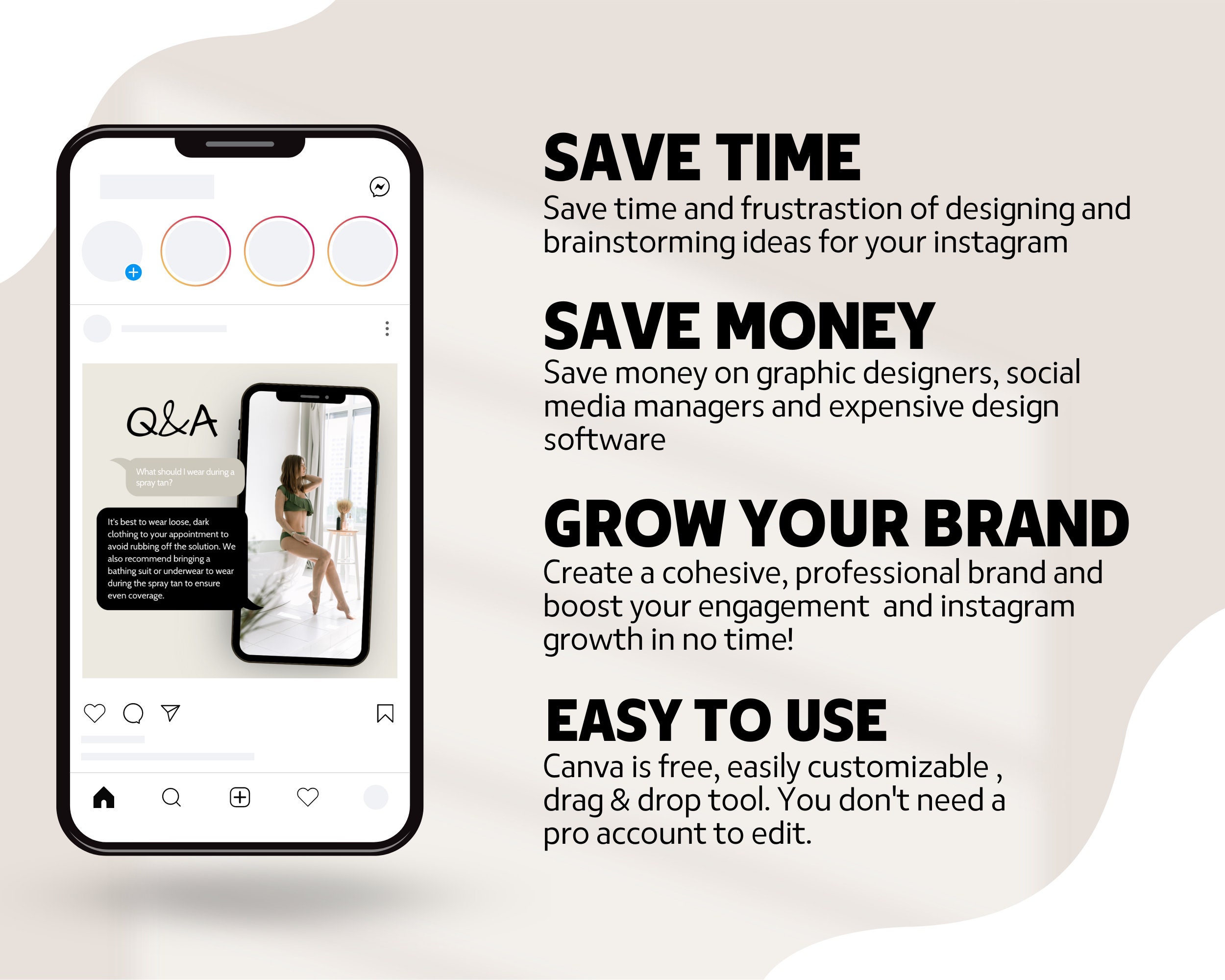 Spray Tan Instagram Templates, Aesthetic Spray Tan Instagram Post ...