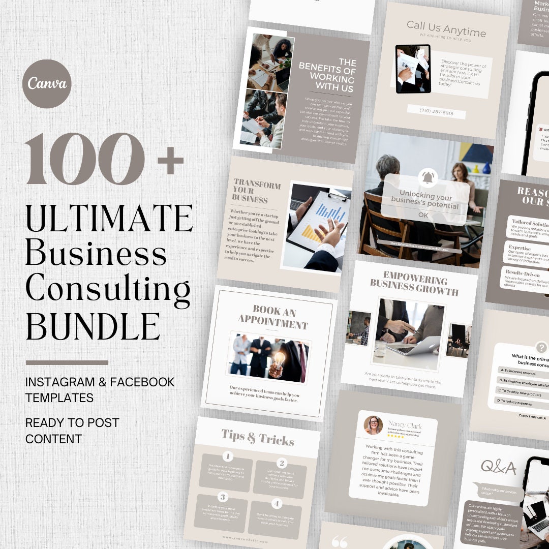 Business Consulting Instagram Post Template, Editable Social Media ...