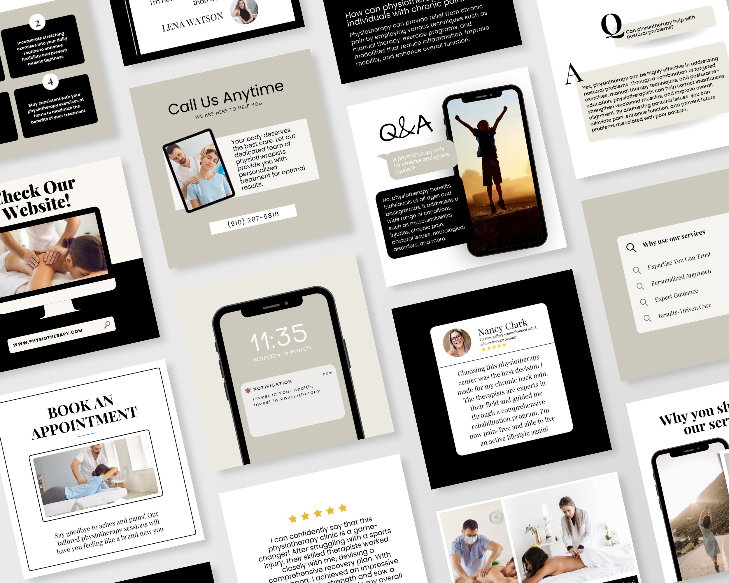 Physiotherapy Instagram Post Template, Social Media Marketing Template ...