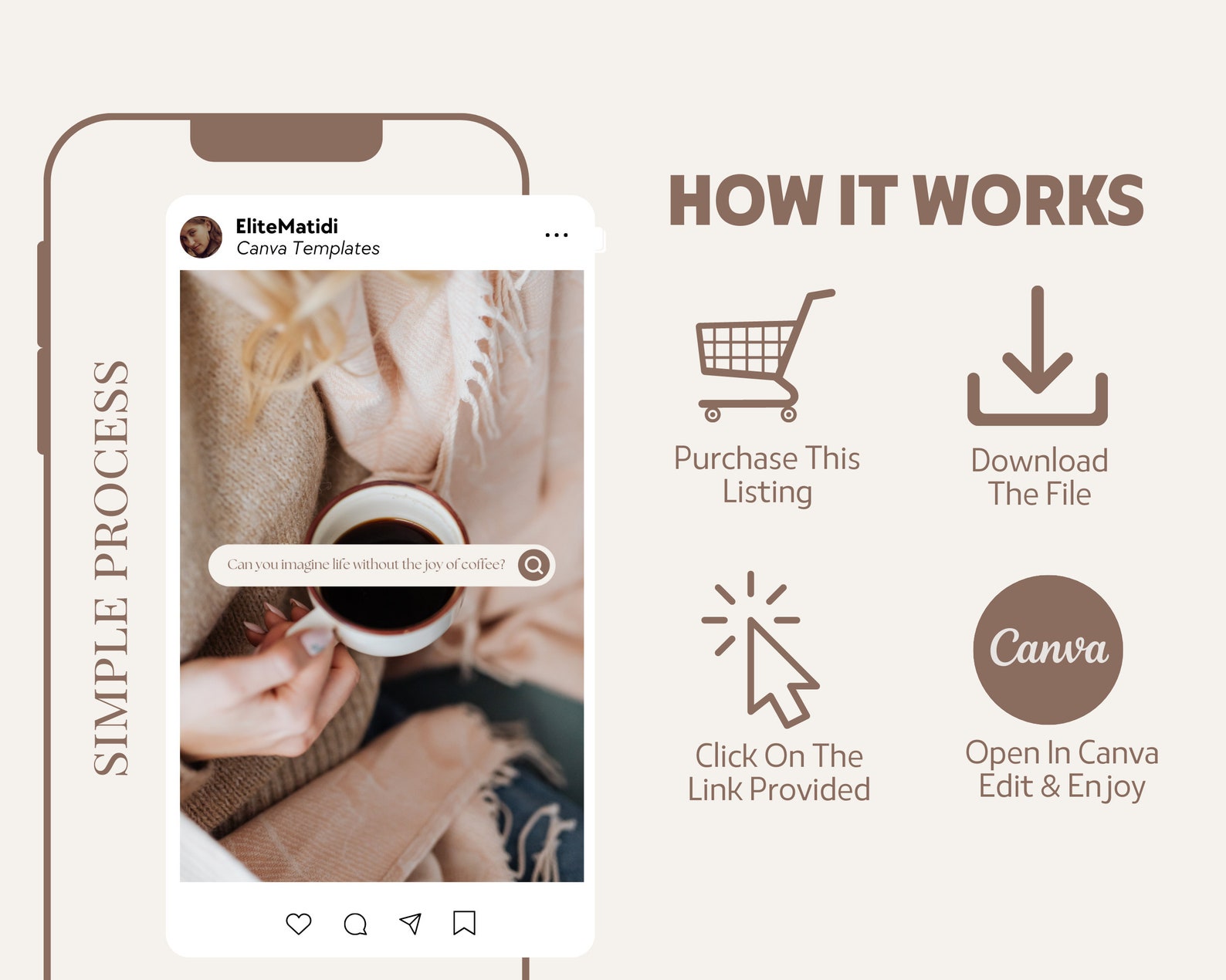 Coffee Shop Instagram Template, Social Media Posts for Coffee House ...