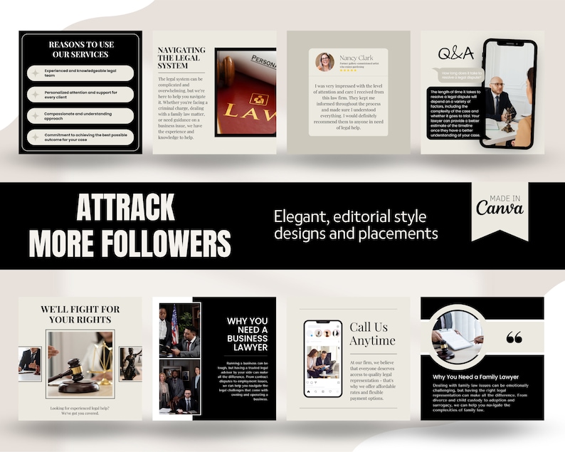 Lawyer Instagram Post Template, Social Media Marketing Template for Law ...